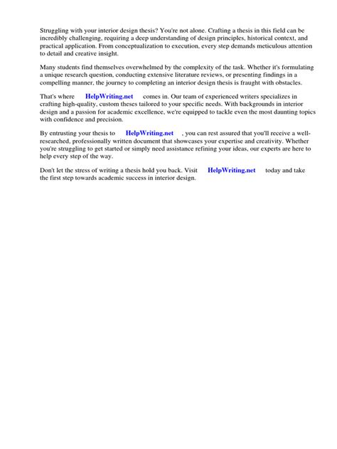 Interior Design Thesis Sample Pdf