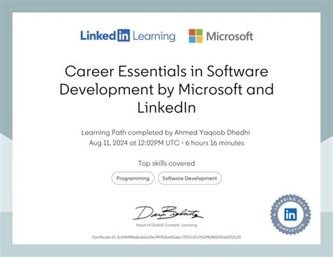 Learn About Software Development With Microsoft And Linkedin Ahmed Yaqoob Dhedhi Posted On The