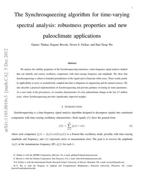 The Synchrosqueezing Algorithm For Time