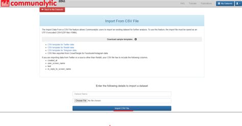 Tutorial Importing Data Into Communalytic From Csv Communalytic A No Code Computational