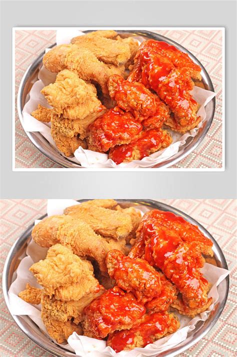 原味香辣味双拼韩式炸鸡图片 众图网
