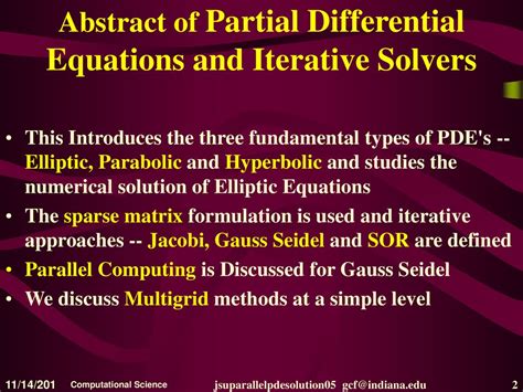 Partial Differential Equations And Iterative Solvers Ppt Download