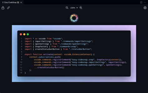 Github Arthurloboproeasy Codesnap Create Beautiful Snapshots Of