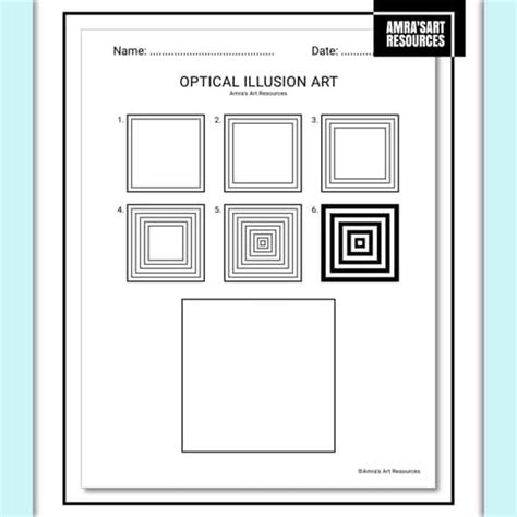 Optical Illusion Art Op Art Step By Step Drawing Worksheets Free