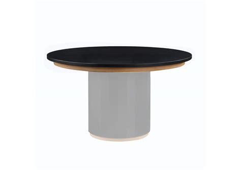 Magnolia 52 Inch Round Table Black With Gold Accent