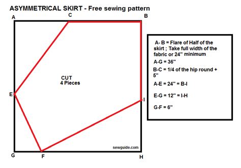 Asymmetrical Skirt Pattern
