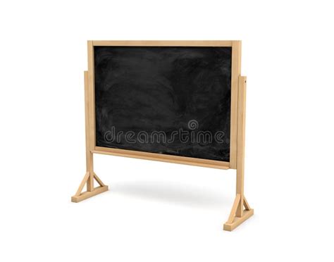 3d Rendering Of A Black Rectangle School Chalkboard On A Wooden Stand