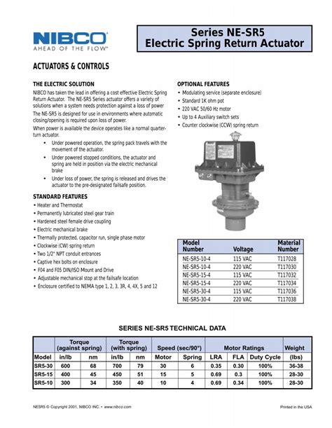 Spec Sheet Nibco