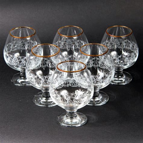 Набор стеклянных фужеров (бокалов) для коньяка, бренди Буржон 385мл 6шт ...