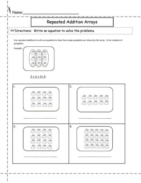 Worksheet School To Practice The Repeated Array Addition Method