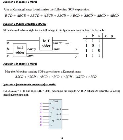 Solved Question Kmapse S Mark Use Karnaugh Map T0 Minimize The