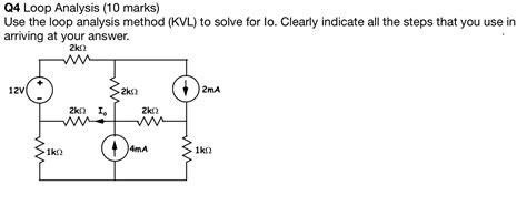 Solved Q4 Loop Analysis 10 Marks Use The Loop Analysis