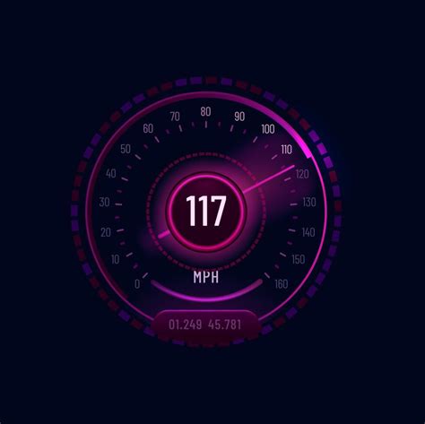 Modern Car Futuristic Speedometer Gauge Neon Dial 10876440 Vector Art At Vecteezy