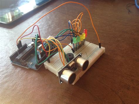 arduino distance detector with a buzzer and led s 7 steps instructables