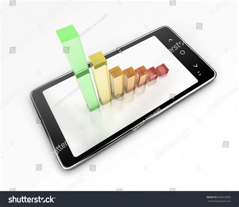 3d Graph Extruded Slope On Smartphone Stock Illustration 444412909 Shutterstock
