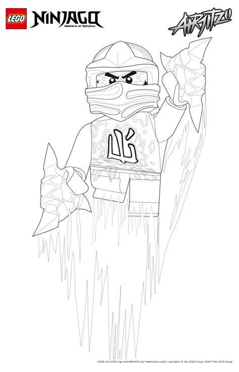 Cole Ninjago Jumped Up Coloring Pages Coloring Cool