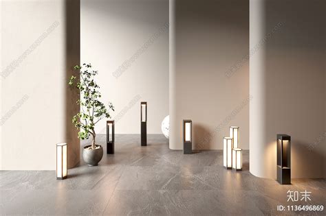 现代景观灯su模型下载【id 1136496869】 知末su模型网