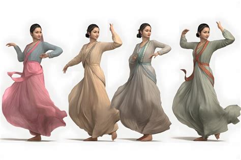 Premium Photo Women In Fulllength Sleeves Doing Dance Neural Network Generated Isolated On