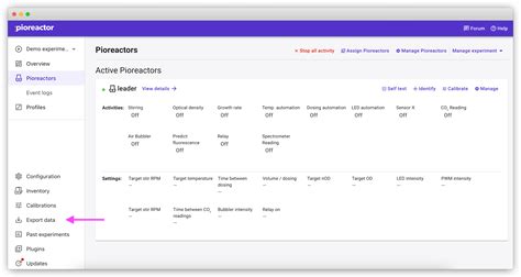 Exporting Data Pioreactor Docs