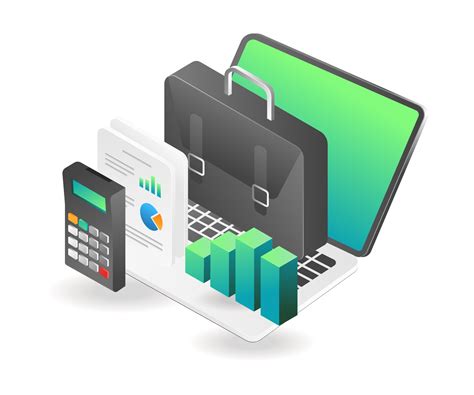 Business Bag On Computer Data Analyst 12445737 Vector Art At Vecteezy