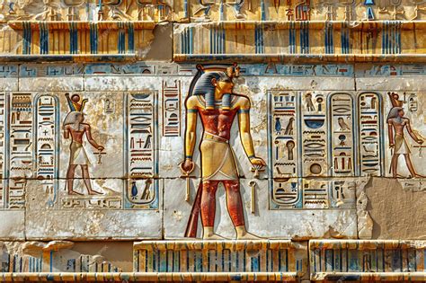 Premium Photo A Detailed Hieroglyphic Wall Texture Depicting Ancient Egyptian Script And