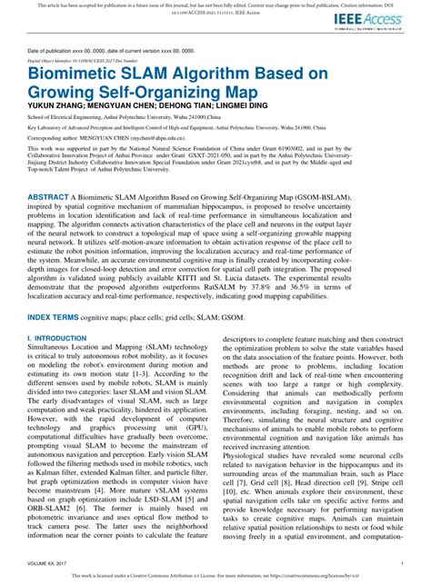 Pdf Biomimetic Slam Algorithm Based On Growing Self Organizing Map
