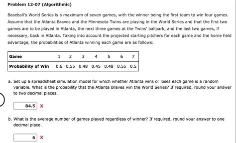 Solved Problem 12 07 Algorithmic Baseballs World Series