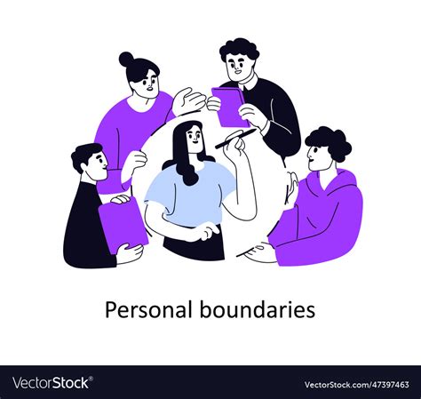 Personal Boundaries Psychology Concept Setting Vector Image