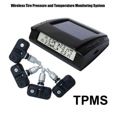 Solar Power Wireless Tire Pressure Monitoring System Car TPMS With 4pcs Internal Sensor In Tire