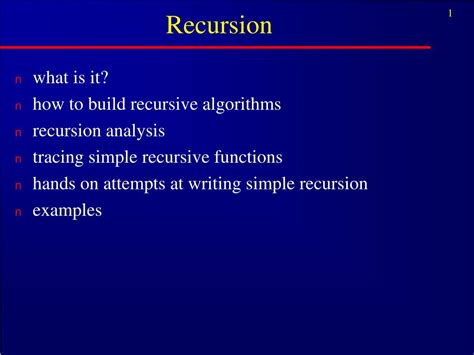 Ppt Recursion Powerpoint Presentation Free Download Id6079125