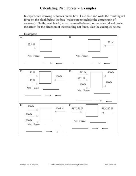 SOLUTION Calculating Net Force P Answers Practice Studypool Worksheets Library