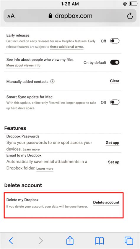 How To Delete A Dropbox Account