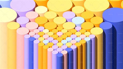 Background With Colorful Geometric Cylinders Graphics Motion Array