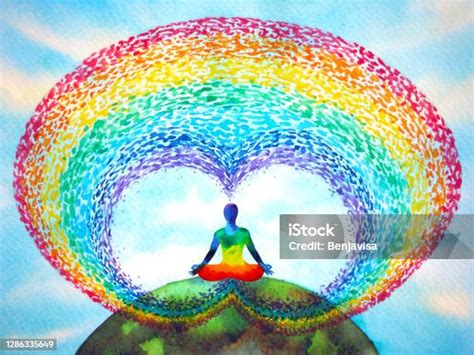 인간 명상 정신 건강 요가 차크라 영적 치유 추상에너지 명상 연결 우주 전원 수채화 그림 그림 디자인 그리기 예술 사람들에 대한 스톡 벡터 아트 및 기타 이미지 Istock