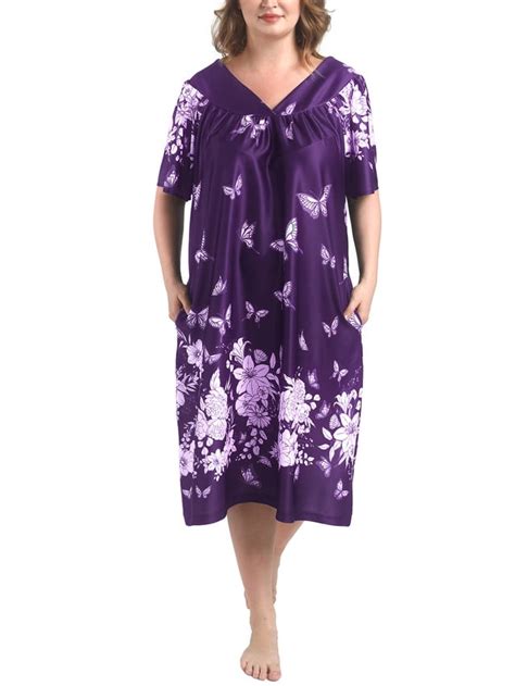 Feremo Plus Size Nightgowns Womens House Dress With Pockets Short