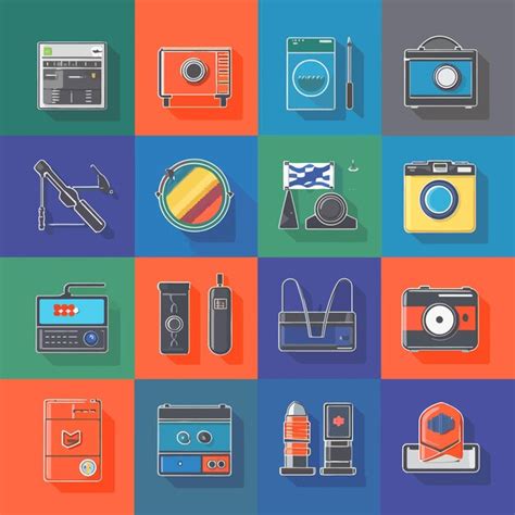 icon set design element illustration vector color gradient temple