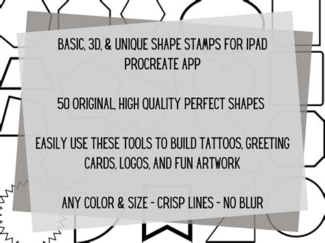 Procreate SHAPES Perfect Useful Basic D Shapes Stamp Pack Brushes