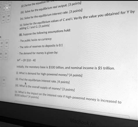 SOLVED Derive The Equatio G Sove For The Equilibrium Real Output Points Iv Solve For The