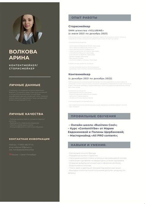 Резюме сторисмейкера Макет резюме Шаблон резюме Резюме