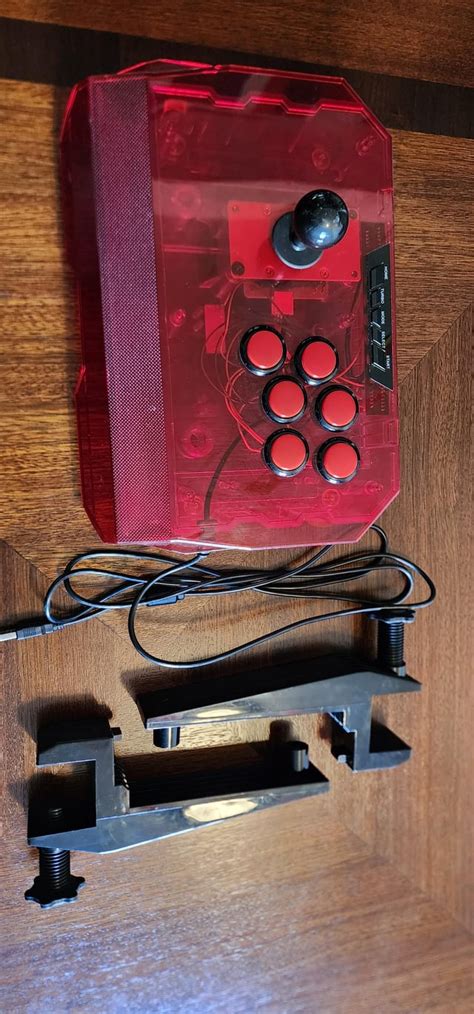 Qanba N1 Arcade Stick Clear Red With Mounting Clamps Wts Us Los Angeles R