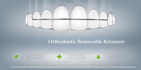 Premium Vector 3d Vector Illustration Realistic Teeth With Braces Upper And Lower Jaw