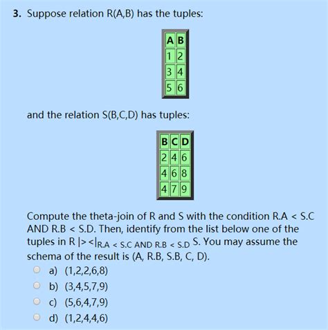 solved 3 suppose relation r a b has the tuples ab 1 2 3 4