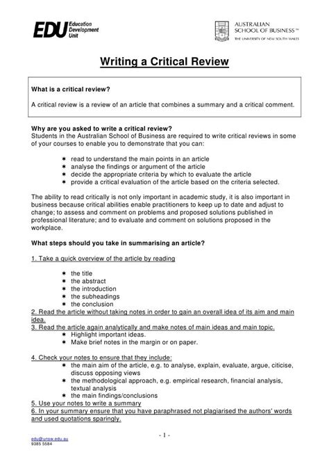 Critical Review Of Journal Article Shaniazebhorton