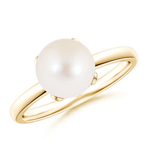 Classic Solitaire Freshwater Pearl Ring Angara