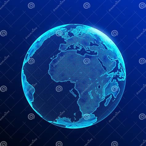Global Network Connection Abstract Earth Map Big Data Visualization