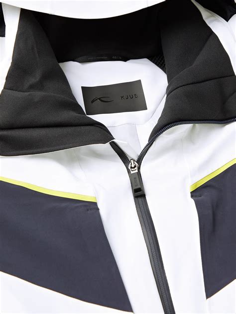 Kjus Force Colour Block Padded Hooded Ski Jacket White Kjus