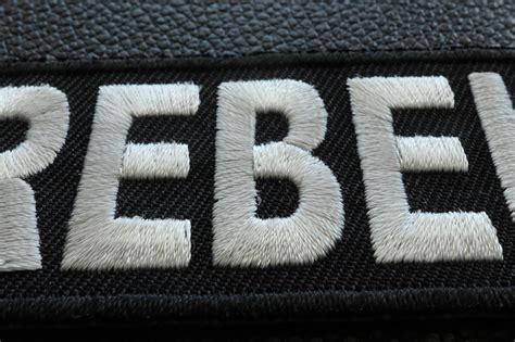 Rebel Patch In White And Black Embroidered Patches By Ivamis Patches