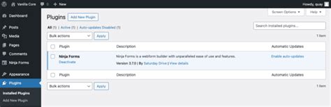 Installing Ninja Forms Ninja Forms