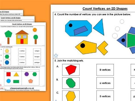 Year 2 Count Vertices On 2d Shapes Spring Block 3 Maths Homework
