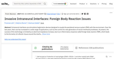 Invasive Intraneural Interfaces Foreign Body Reaction Issues Scite